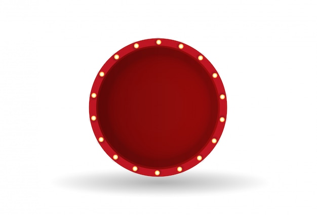Vibrant Red Circular Frame with Sparkling Lights | Jiffy Designs