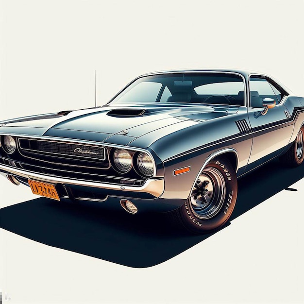 Sleek and Powerful Retro Muscle Car Showcases Iconic Style | Jiffy Designs