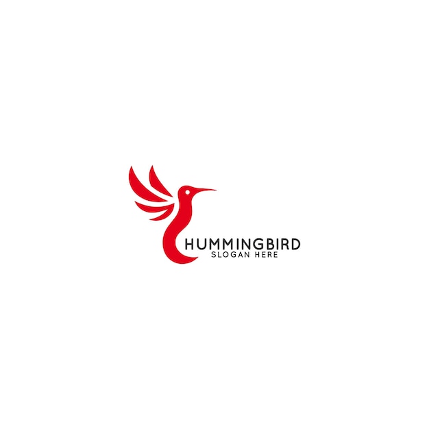 Elegant Crimson Hummingbird Symbol with Modern Typography | Jiffy Designs