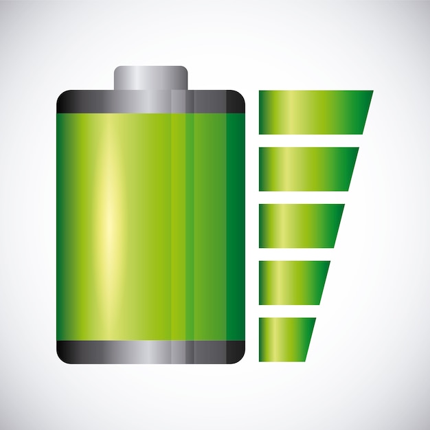 Green Battery Icon with Energy Level Indicator Illustration | Jiffy Designs