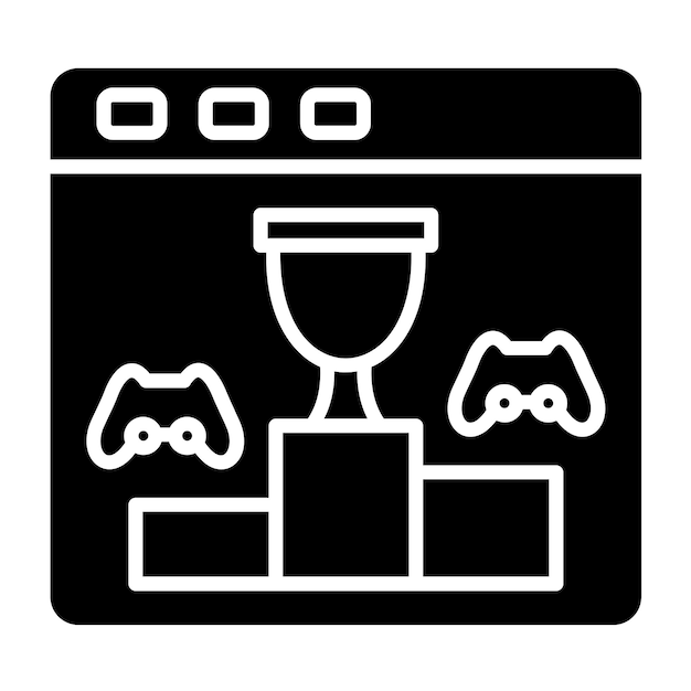 Minimalist Gaming Trophy and Controllers Icon | Jiffy Designs