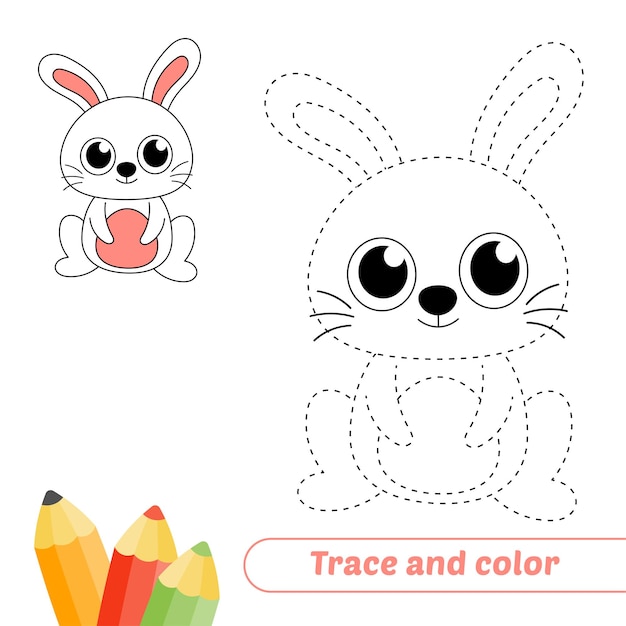 Adorable Bunny Tracing and Coloring Activity | Jiffy Designs