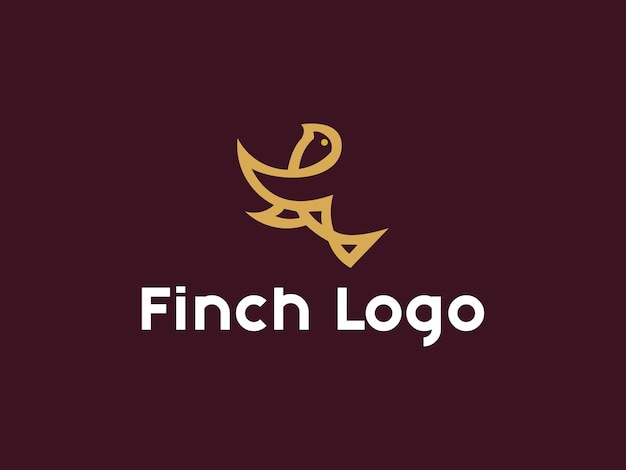 Golden Finch Bird Logo with Modern Typography | Jiffy Designs