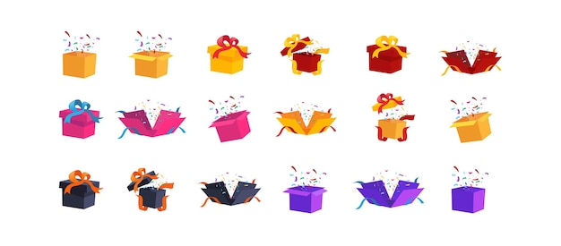 Vibrant Surprise Boxes with Colorful Bows and Confetti | Jiffy Designs