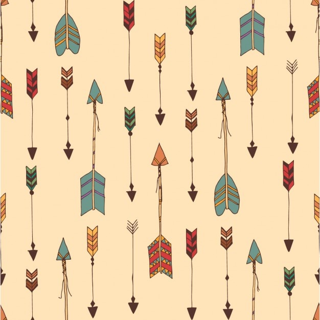 Vintage Tribal Arrows Pattern on Rustic Wood Background | Jiffy Designs