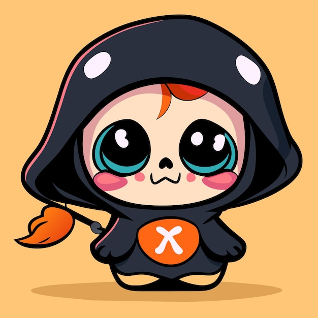 Adorable Hooded Cartoon Character with Expressive Eyes | Jiffy Designs