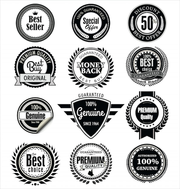 Vintage Monochrome Badge and Emblem Design Collection | Jiffy Designs