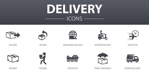 Comprehensive Collection of Delivery-Focused Icons Showcasing Diverse ...