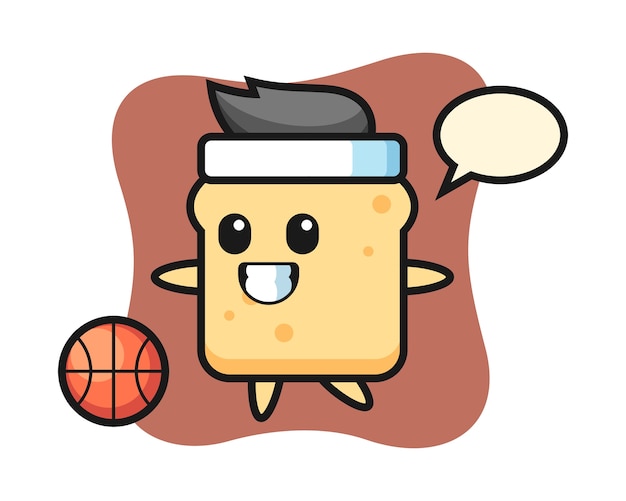 Cheerful Cube Character Playing Basketball | Jiffy Designs