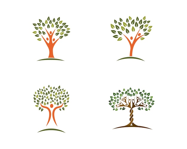 Vibrant Collection of Stylized Nature-Inspired Tree Icons | Jiffy Designs