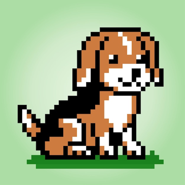 Playful Pixel Pup: Adorable Beagle Illustration | Jiffy Designs