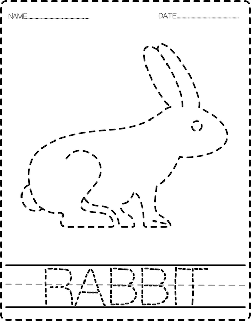 Charming Rabbit Silhouette with Playful Dotted Outline | Jiffy Designs
