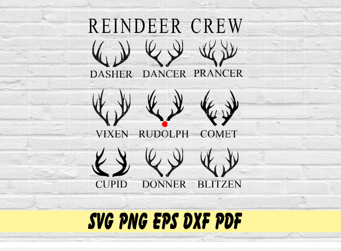 Reindeer Crew svg png eps dxf pdf sublimation/dasher dancer prancer ...