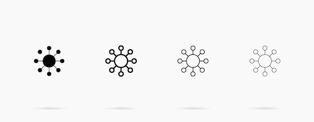 Minimalist Molecular Symbols in Grayscale Tones | Jiffy Designs