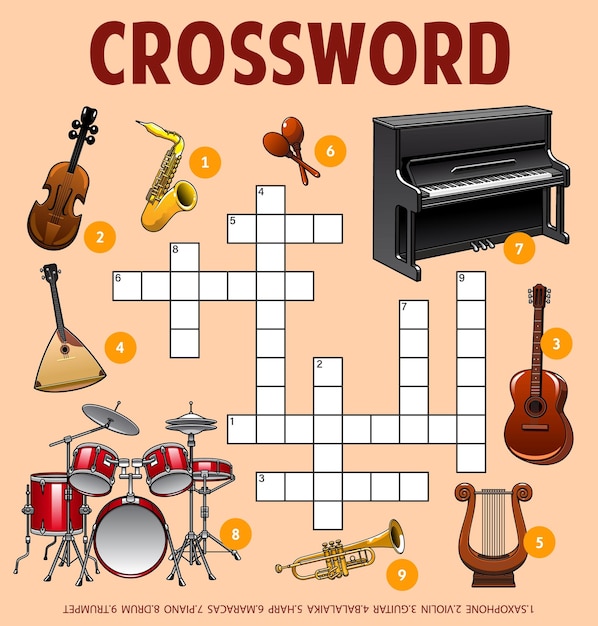 Crossword Puzzle Filled with Musical Instruments and Gear | Jiffy Designs