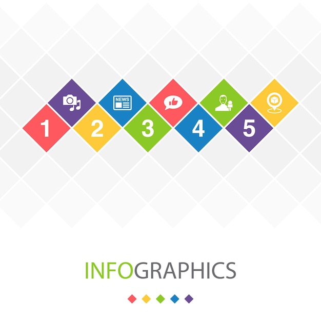 Colorful Infographic Symbols Showcasing Five Key Elements | Jiffy Designs