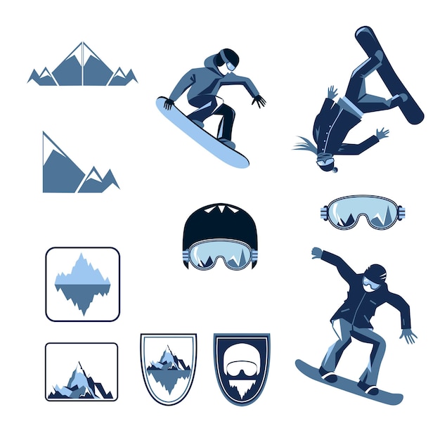 Thrilling Snowboard Adventure: Iconic Symbols and Silhouettes | Jiffy ...