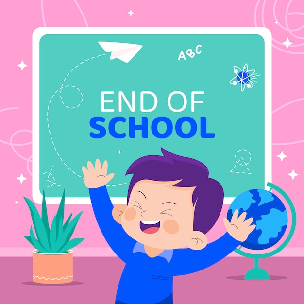 Cheerful Student Celebrates the End of School Year | Jiffy Designs