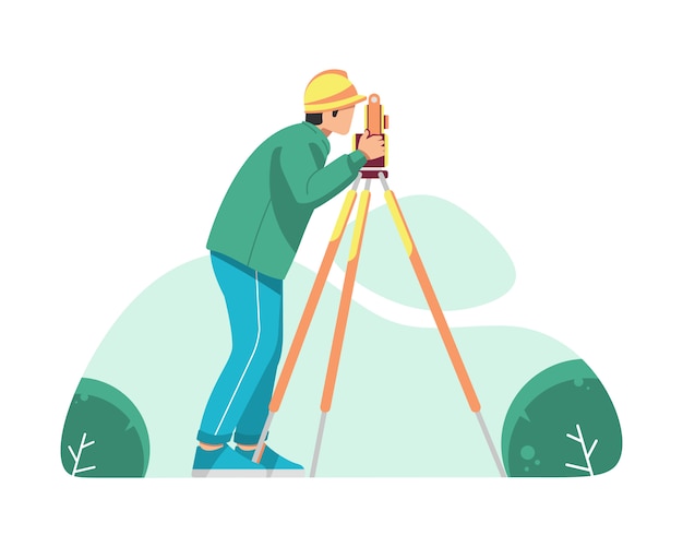 Surveyor Measuring Land with Theodolite in Outdoor Setting | Jiffy Designs