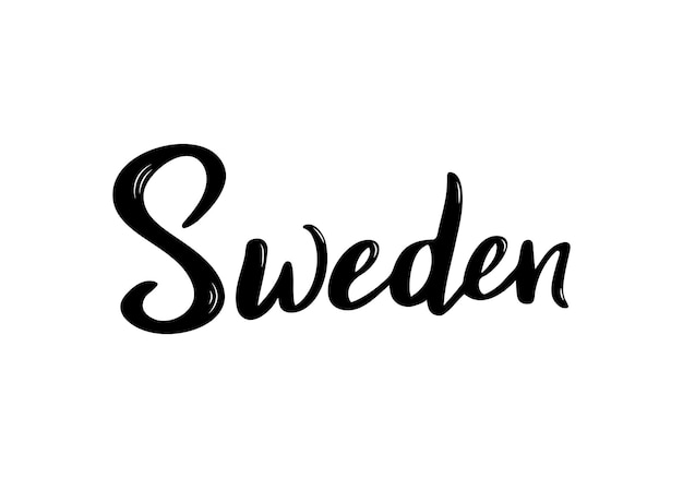 Elegant Cursive Text Depicting the Country of Sweden | Jiffy Designs