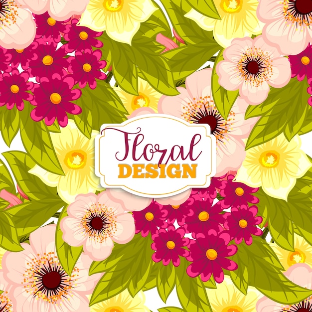 Vibrant Floral Illustration with Handwritten Floral Design Text | Jiffy ...