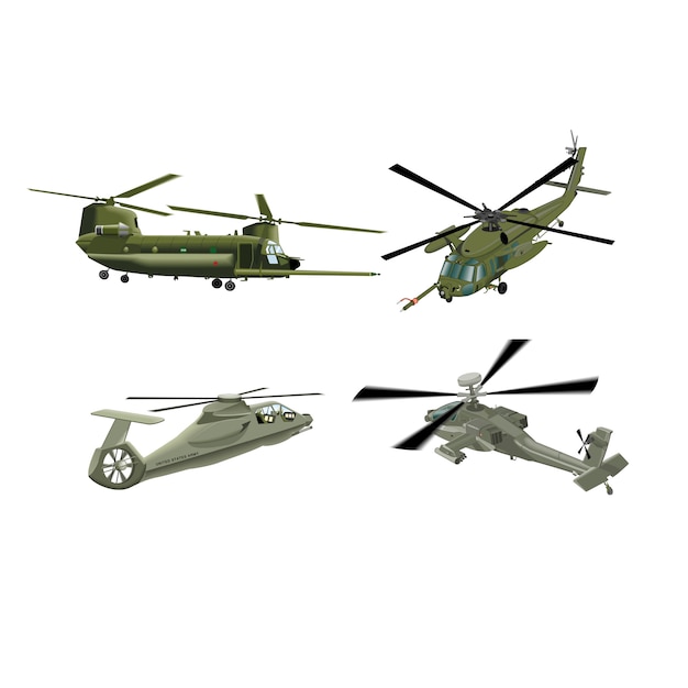 Powerful Military Helicopters in Detailed Illustration | Jiffy Designs