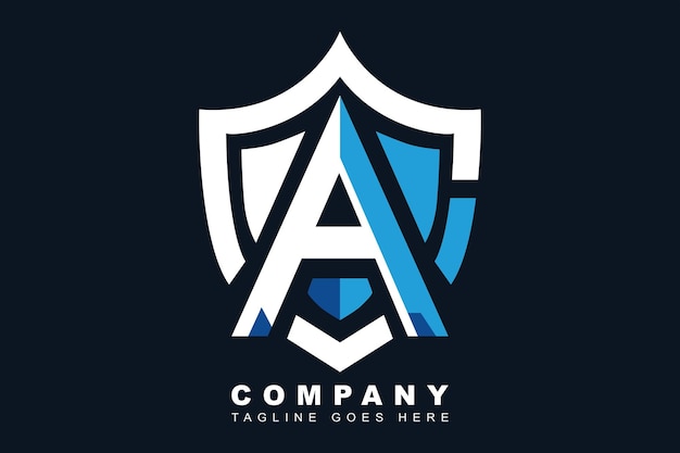 Elegant Shield-Shaped Monogram with Stylized Letter 'A' | Jiffy Designs