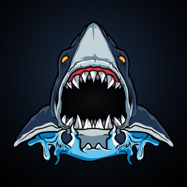 Ferocious Shark with Gaping Jaws and Dripping Fangs | Jiffy Designs