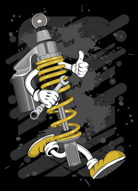 Powerful Automotive Shock Absorber Illustration | Jiffy Designs