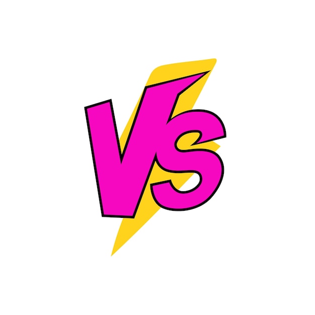 Vibrant Versus Symbol with Lightning Bolt | Jiffy Designs