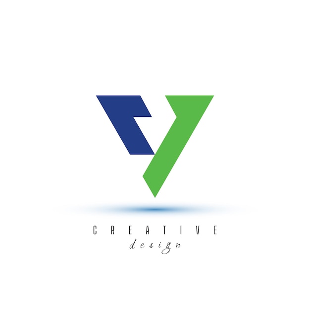 Vibrant Geometric Y-Shaped Logo in Bold Blue and Green | Jiffy Designs