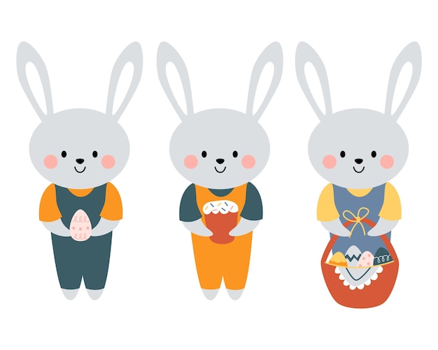 Adorable Bunny Trio Celebrating Spring and Love | Jiffy Designs