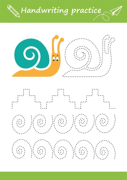 Charming Snail Handwriting Tracing Practice for Kids | Jiffy Designs