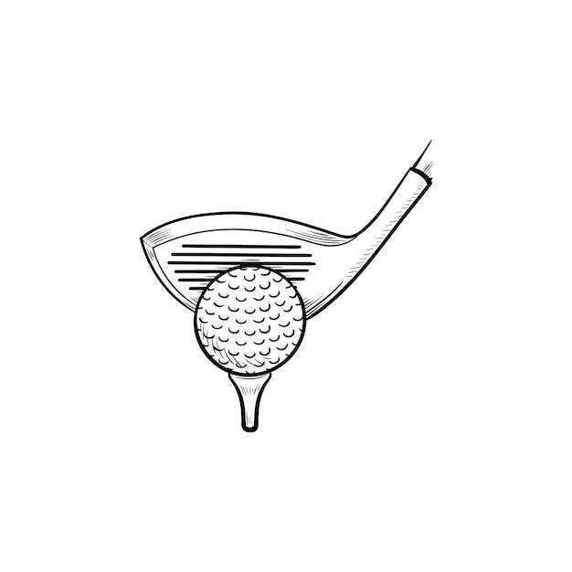 Sleek and Stylized Golf Club Head with Dimpled Golf Ball | Jiffy Designs
