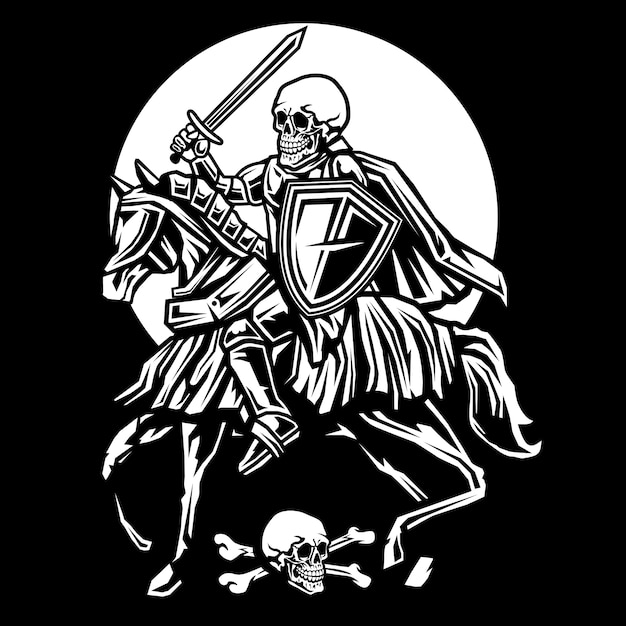 Fearsome Skeletal Knight Riding Steed into Battle | Jiffy Designs