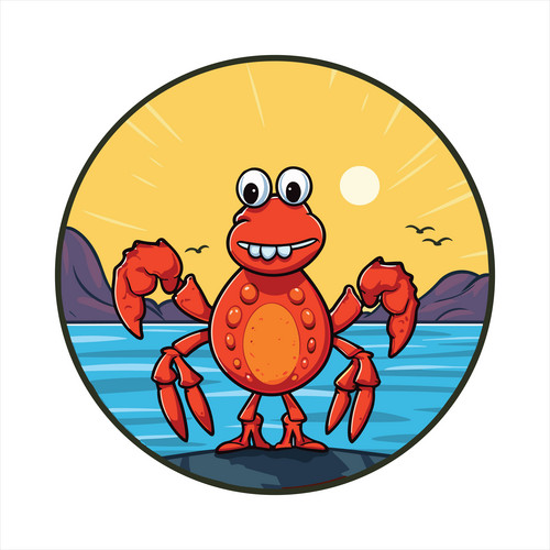 Craw Cute Funny Cartoon Kawaii Colorful | Jiffy Designs