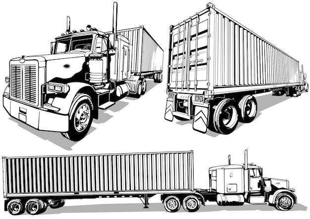 Powerful Freight Hauler Transporting Cargo Containers Across the Land ...
