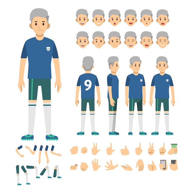 Diverse Soccer Player Character Kit with Customizable Uniform and ...