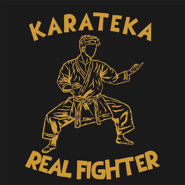 Powerful Karate Warrior in Striking Pose on Dark Background | Jiffy Designs