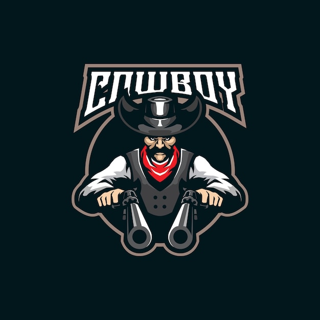 Cowboy Gamer in Stylized Mascot Emblem with Bold Typography | Jiffy Designs