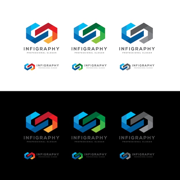 Vibrant Geometric Logos with Interlocking Shapes and Text | Jiffy Designs