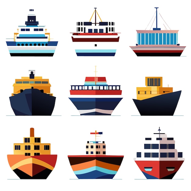 Vibrant Vessel Variety: A Nautical Illustration Showcase | Jiffy Designs