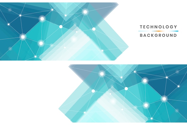 Futuristic Teal Technology Background with Geometric Shapes and Glowing ...