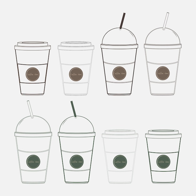 Diverse Collection of Stylized Coffee Cup Illustrations | Jiffy Designs