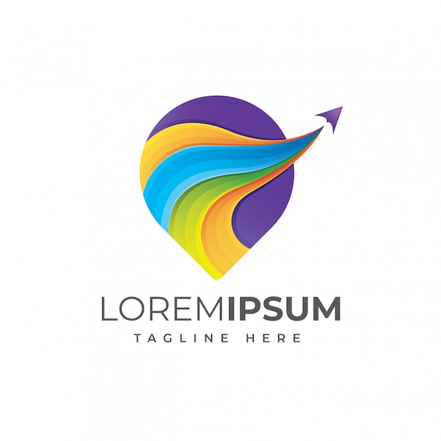 Vibrant Directional Arrow Logo in Colorful Gradient | Jiffy Designs
