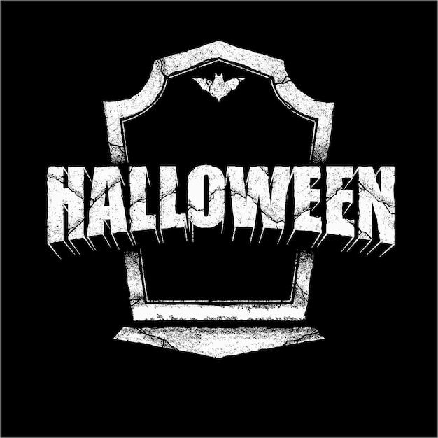 Haunting Gothic Halloween Crest with Eerie Bat Silhouette | Jiffy Designs