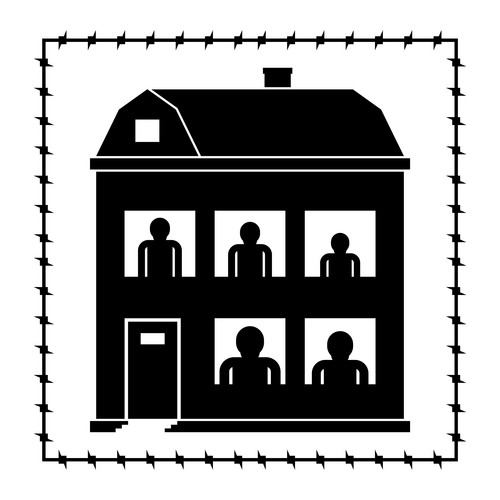 Family Residence Barbed Wire Protection. House Security. Guard Family ...