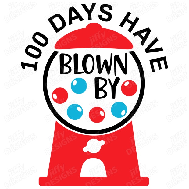 '100 Days Have Blown By' Playful Gumball Machine Design with Colorful ...