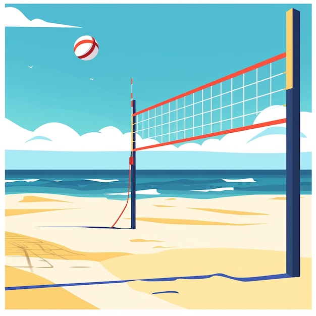 Vibrant Beach Volleyball Court with Scenic Ocean View | Jiffy Designs