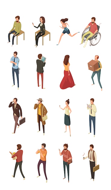 Diverse Collection of Stylized Human Figures in Various Poses | Jiffy ...